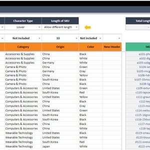 SKU Generator | Google Sheets Template | Generate Unique Codes for Your Products - Etsy
