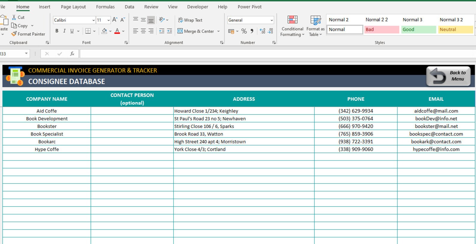 Commercial Invoice Tracker Excel Template | Invoicing Spreadsheet ...