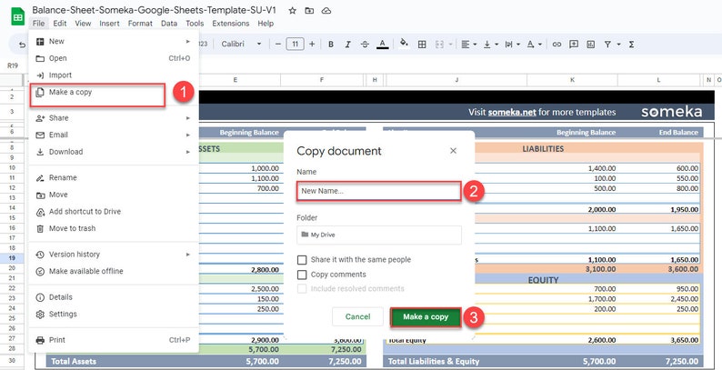 Balance Sheet Google Sheets Template | Printable Balance Sheet ...