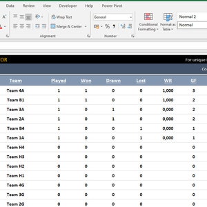 Tournament Fixture Generator: Excel Template, Sports Elimination ...