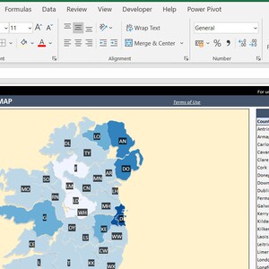 Ireland Geographic Heat Map Generator | Heat Map | Excel Heat Map Maker ...