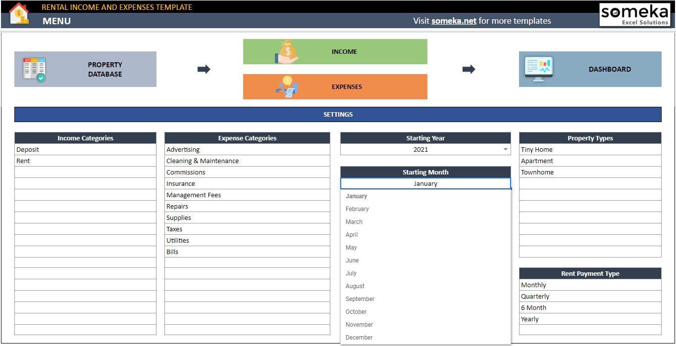 Rental Property Income and Expenses | Google Sheets Template | Property ...