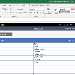 IP to Country Converter: Excel Template for IP Location - Etsy
