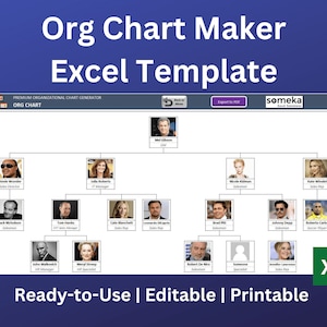 Automatic Org Chart Maker: Excel Template With Photos (ready to Print) - Etsy