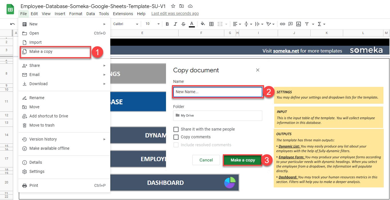 Employee Database | Google Sheets | HR Database Template | Human ...