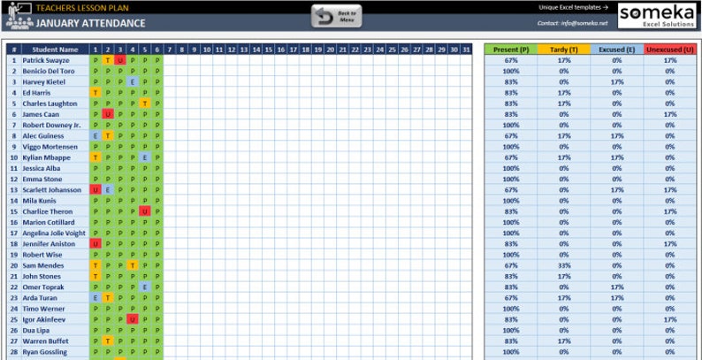 Teacher Lesson Plan Excel Template Digital Teacher Planner | Etsy