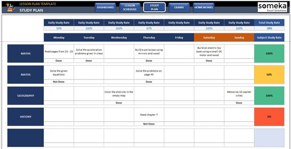 Student Lesson Plan Template School Worksheets Excel Etsy Student Lesson Plan Template School Worksheets Excel Etsy