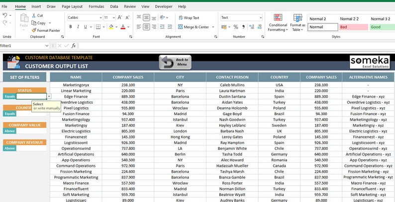 Customer Database Excel Template Customer List Customer Etsy