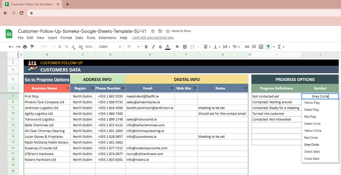 Customer Follow up | Google Sheets Template | Lead Tracker for ...