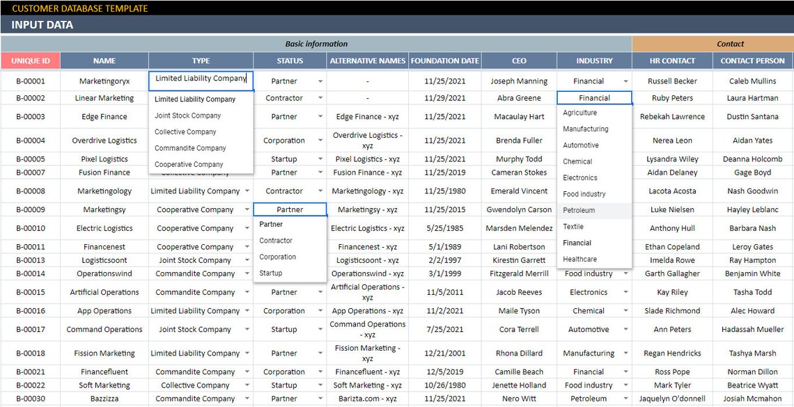 Customer Database Google Sheets Template Manage Your Customer ...
