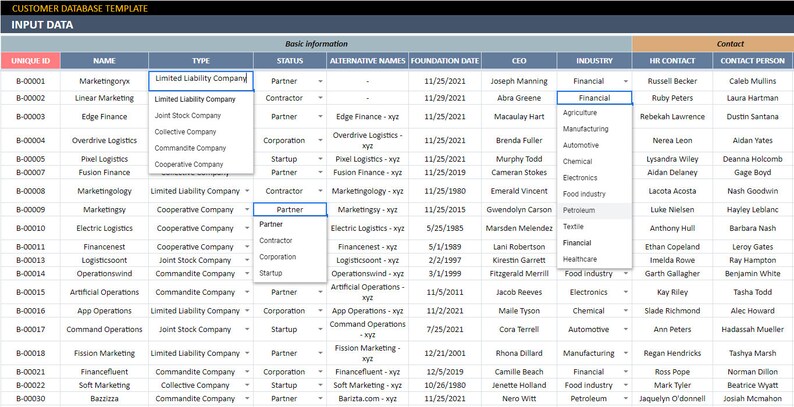 Customer Database | Google Sheets Template | Manage Your Customer ...