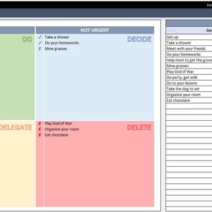 Eisenhower Matrix Excel Template: Task Priority Planner - Etsy