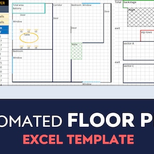 Automated Floor Plan Excel Template: Single-user License - Etsy