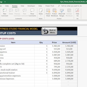 Gym Financial Model Excel Template | Excel for Business | Financial ...