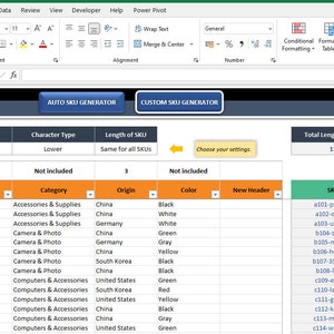 Excel SKU Generator Template: Customizable Inventory Management - Etsy