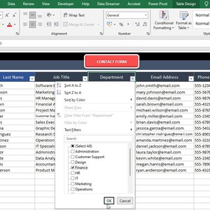 Employee Directory Excel Template: HR Contact List (digital Download ...