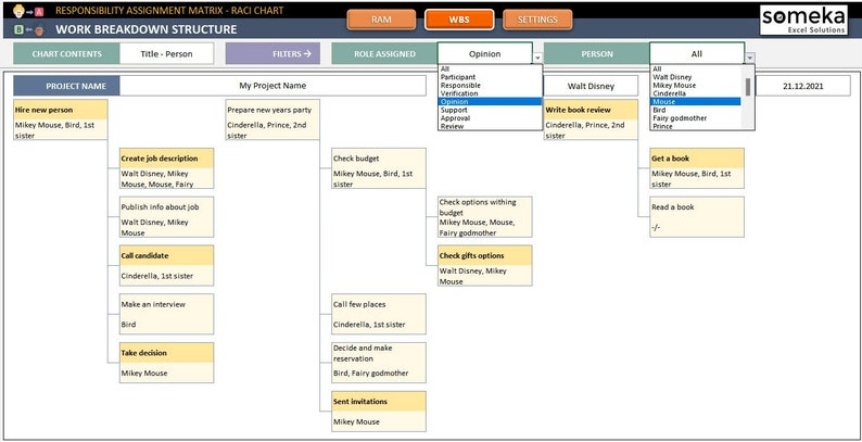 Responsibility Assignment Matrix | RACI Chart | Excel Template ...