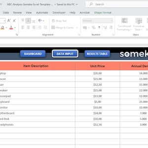 ABC Analysis Excel Template: Inventory Management (digital Download) - Etsy