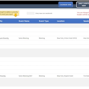 Interactive Event Calendar Excel Template | Planner Organizer - Etsy