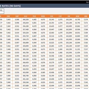 Currency Converter Excel Template: Historical Exchange Rates - Etsy