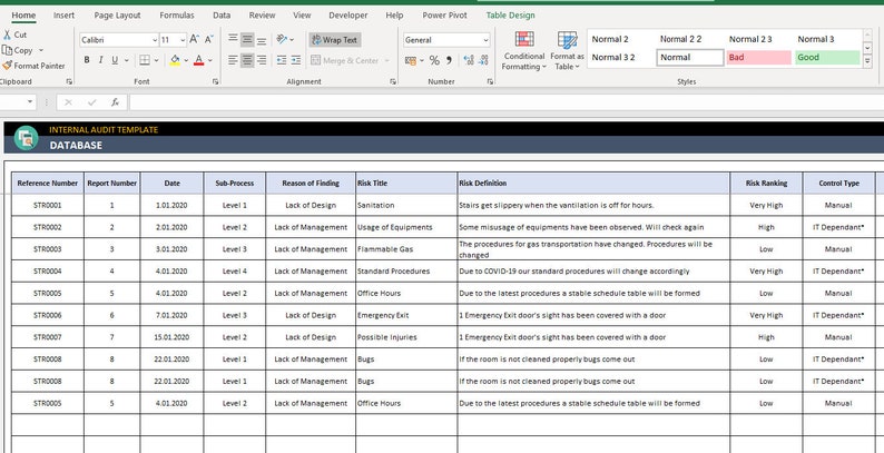 Internal Audit Excel Template: Audit Dashboard & Report - Etsy