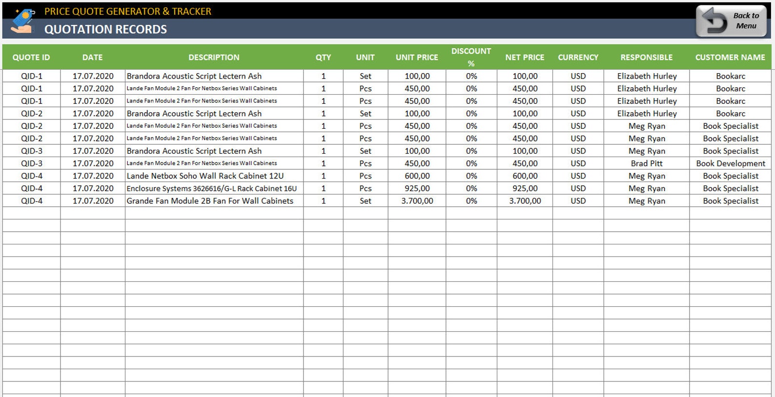 Excel Quotation Generator With Database: Proforma Invoice Template - Etsy
