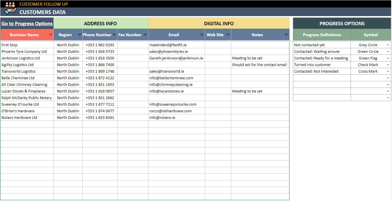 Customer Follow up | Google Sheets Template | Lead Tracker for ...