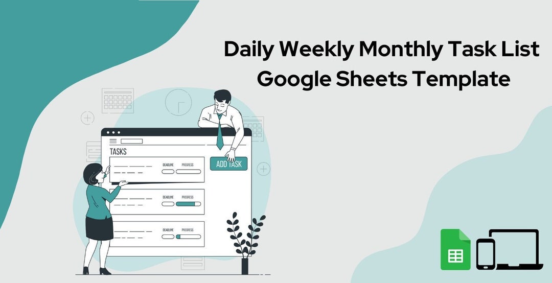 Daily-weekly-monthly Task List | Google Sheets Template | Task Tracking ...