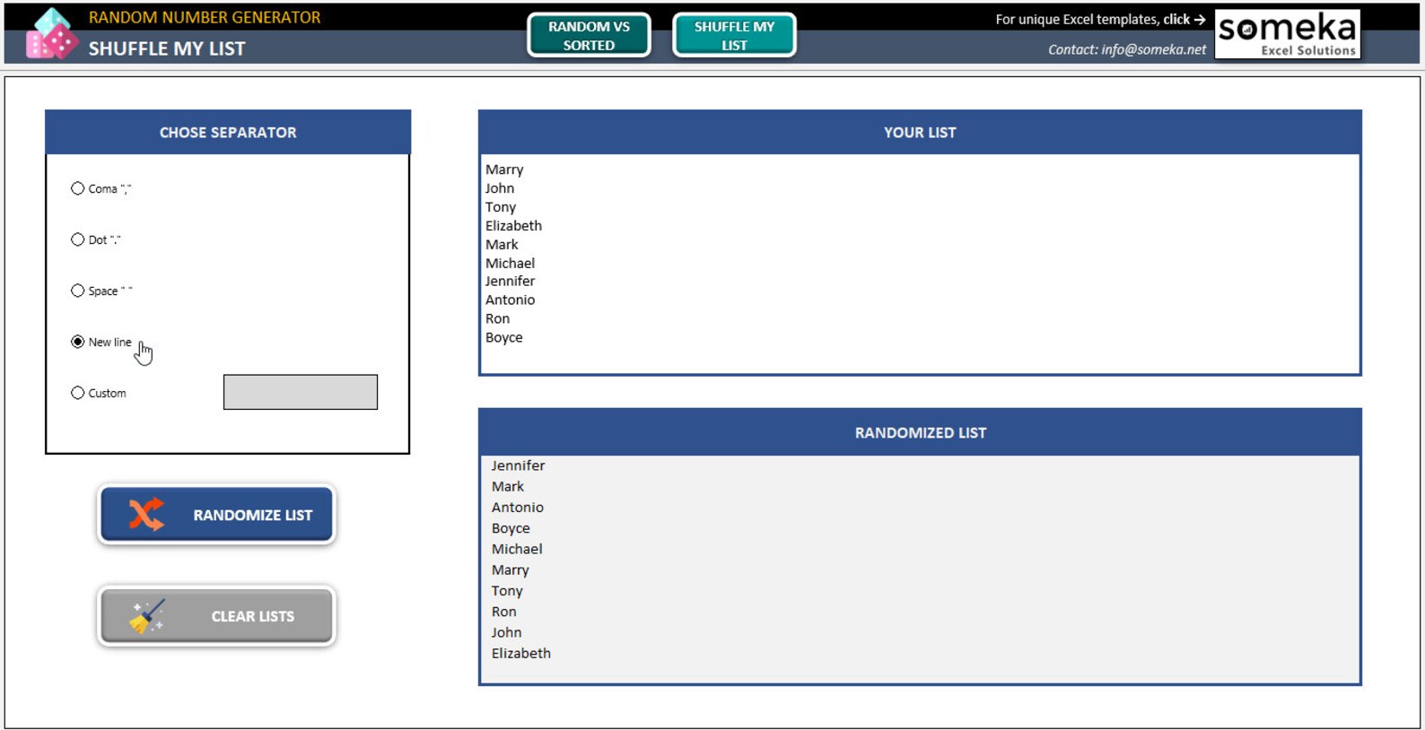 Random Number Generator | Excel Template | Number Generation in Excel ...