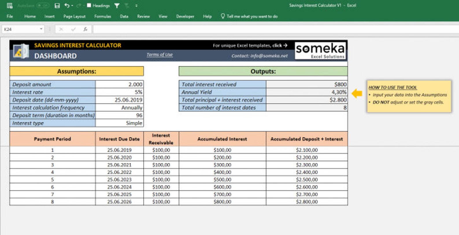 Savings Interest Calculator: Simple & Compound Interest (excel ...