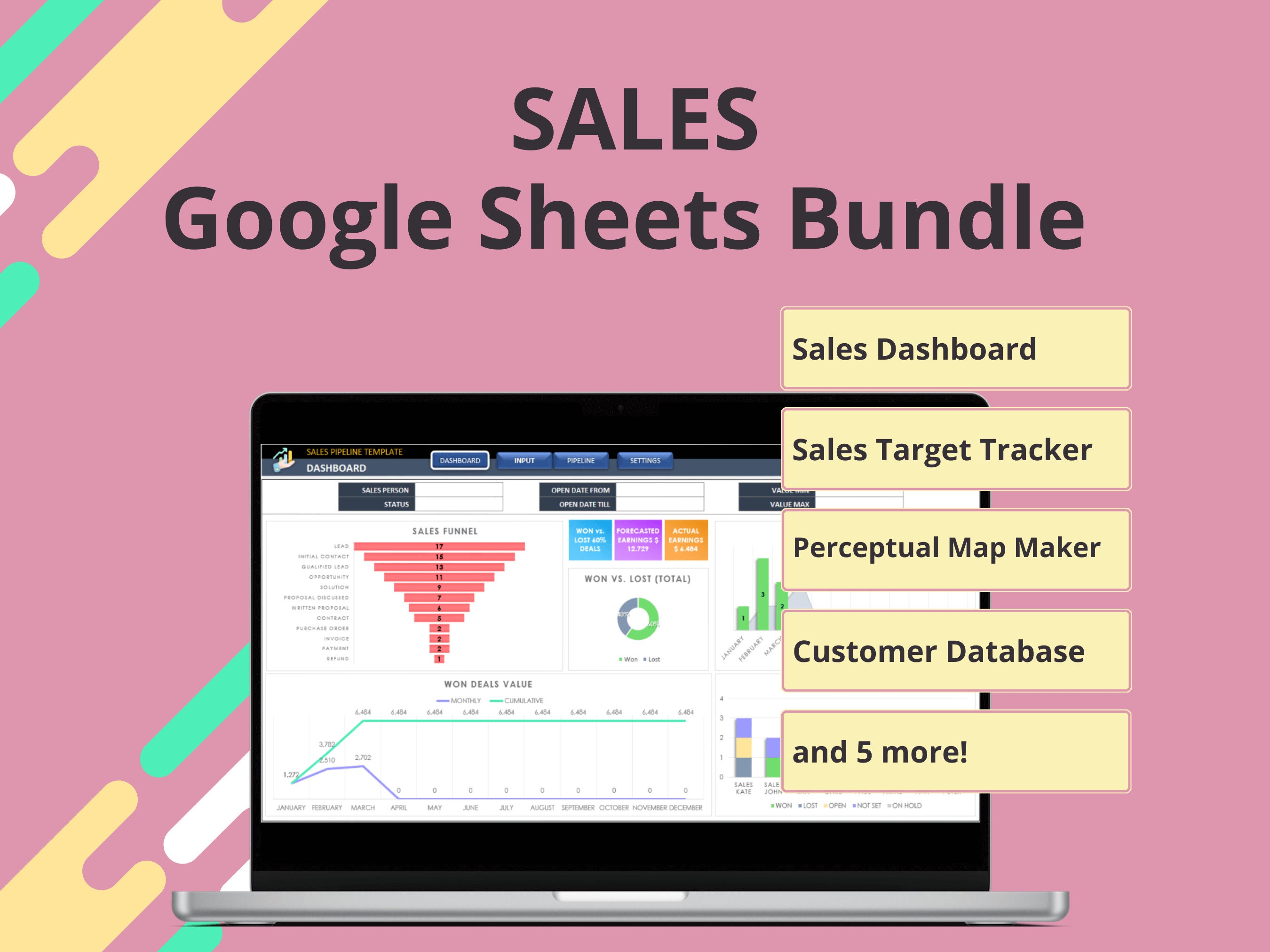 Sales Templates Bundle in Google Sheets Online Tools for - Etsy