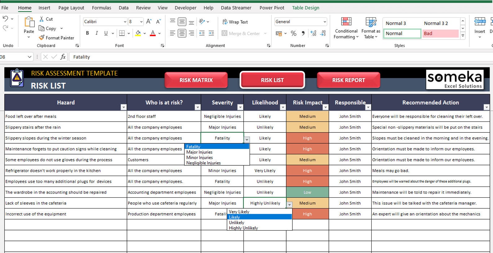 Risk Assessment Template | Excel Templates | Risk Management Tool ...