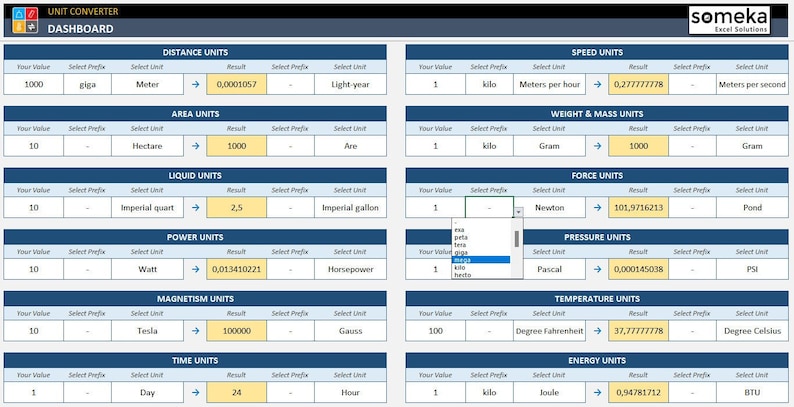 Unit Converter Excel Template For Easy Unit Conversion Online