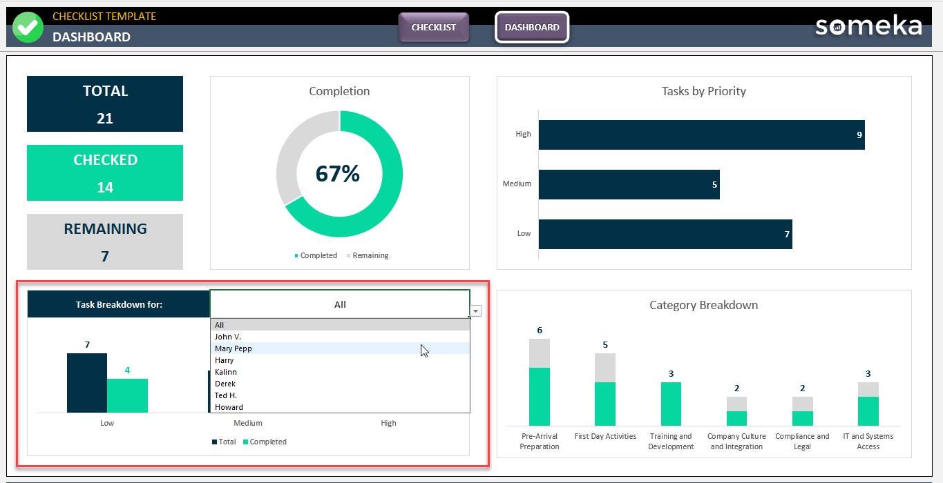 Excel Checklist Template | Create Your Smart To-do Lists | Dynamic ...