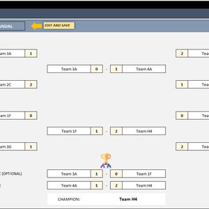 Tournament Fixture Generator: Excel Template, Sports Elimination ...