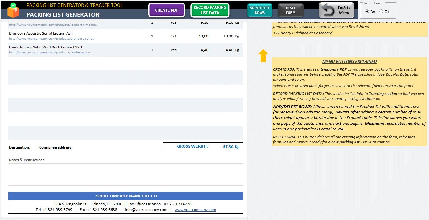 Excel Packing Slip Generator: Customer Database & Invoice Template - Etsy