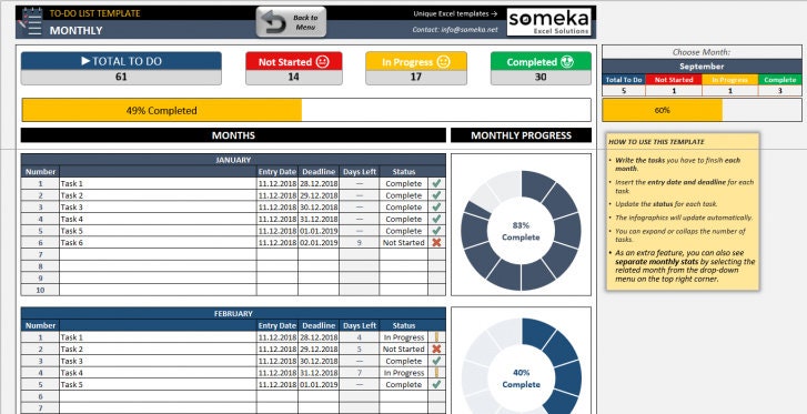 Daily-weekly-monthly Task List Template | Excel Template | Excel Task ...