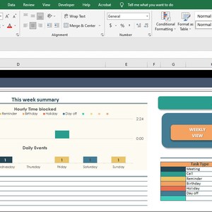Time Blocking Excel Template: Weekly & Monthly Planner (printable) - Etsy