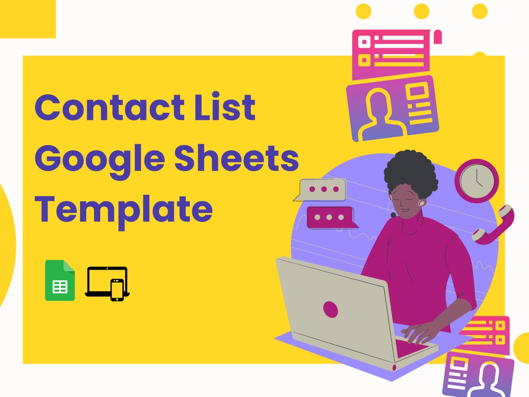 Contact List Google Sheets Template Keep All Your Customer Data - Etsy