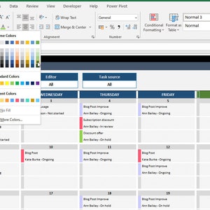 Content Calendar Excel Template: Social Media Planner - Etsy
