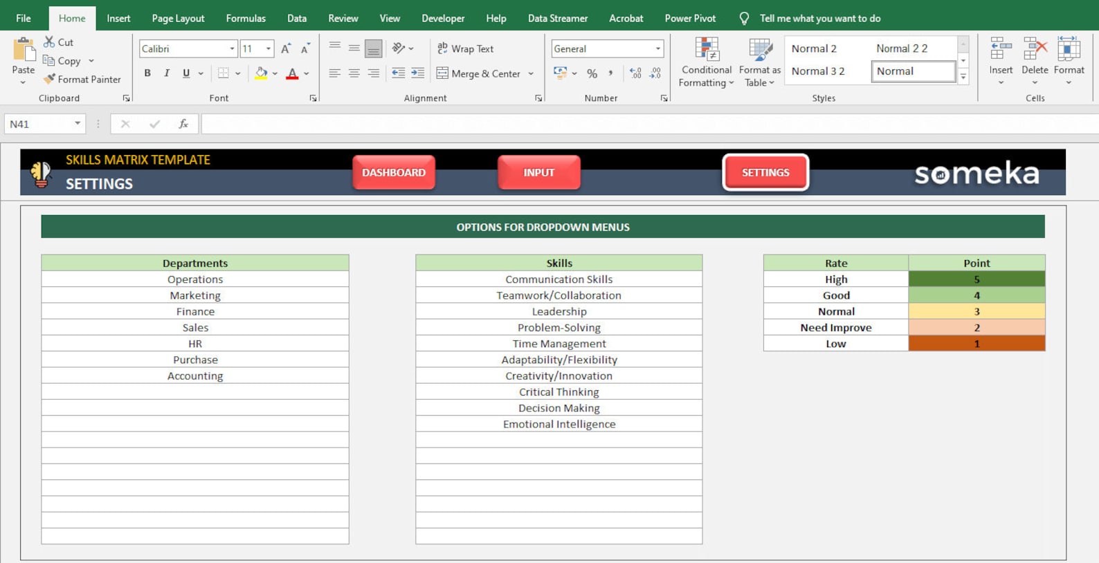 Skills Matrix Excel Template: HR Competency Assessment Tool - Etsy