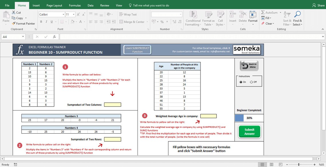 Excel Formulas Practice Exercises Template Full Package Etsy Excel Formulas Practice Exercises Template Full Package Etsy