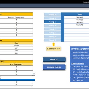 Tournament Fixture Generator | Excel Template | Sports Fixture ...