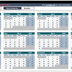 Dynamic Calendar | Google Sheets Template | Track Your Tasks and Events ...
