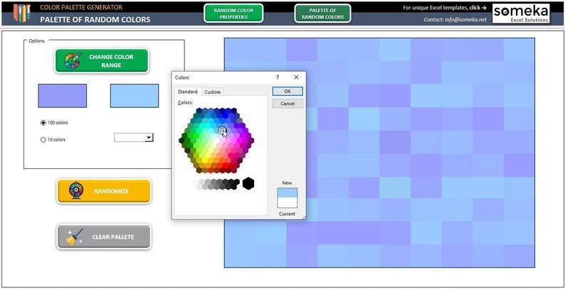 Color Palette Generator | Excel Template | Color Samples in Excel ...