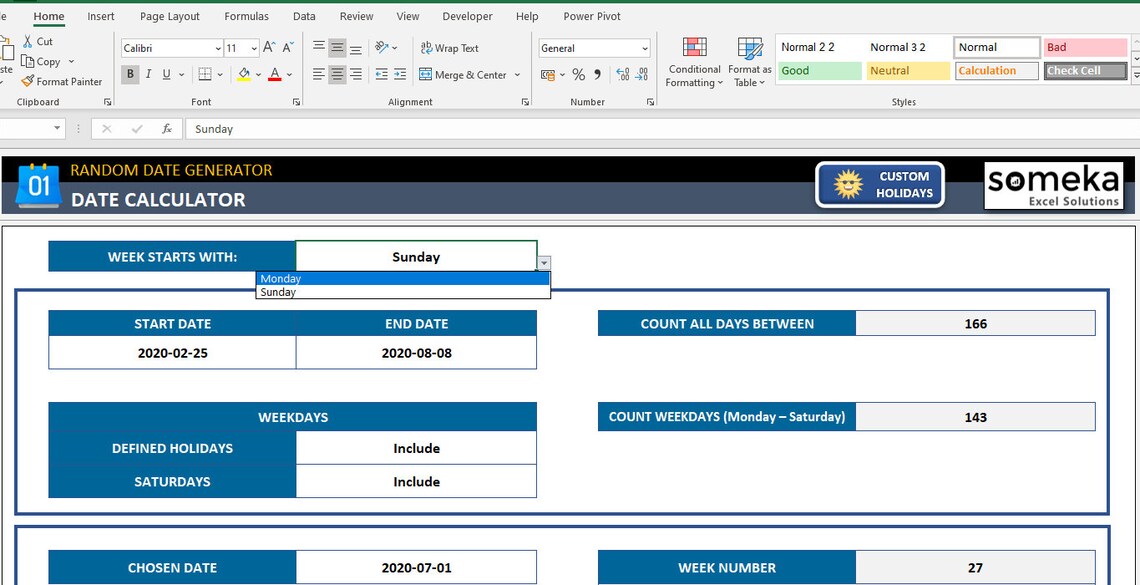 Random Date Generator | Excel Tool | Excel Template | Generate Random ...