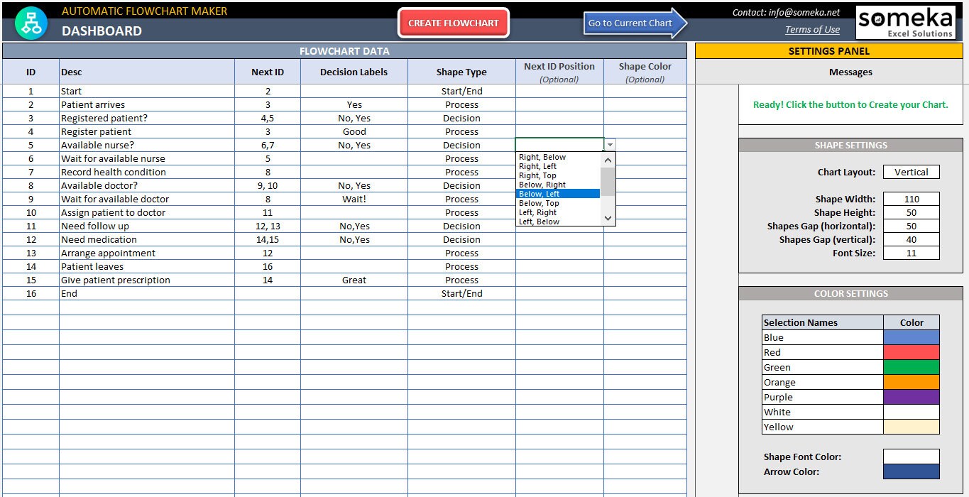 Automatic Flowchart Maker Flowchart Generator Excel | Etsy UK