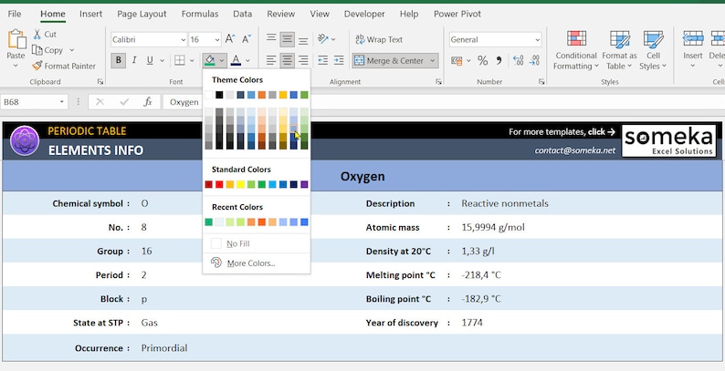 Periodic Table Excel Worksheet | Printable Periodic Table | Periodic ...