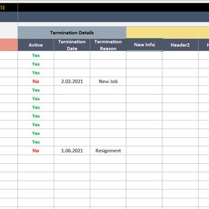 Employee Database Template Excel Tool for Business Excel - Etsy