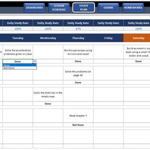 Student Study Plan Excel Template | School Worksheets | Excel Template ...
